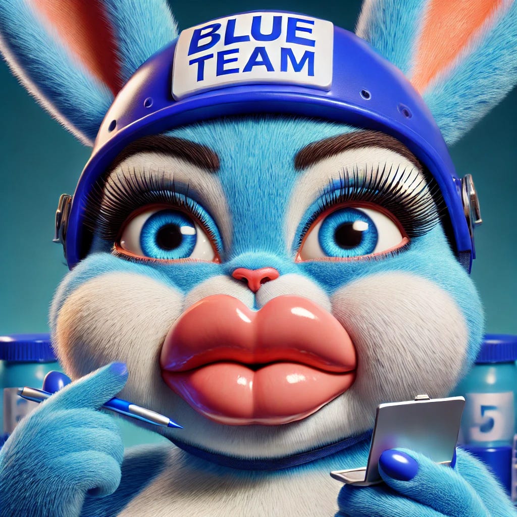 Blue Team Botox Bunny: The Puffed-Up Protector We Never Knew We Needed | by Aardvark Infinity ...