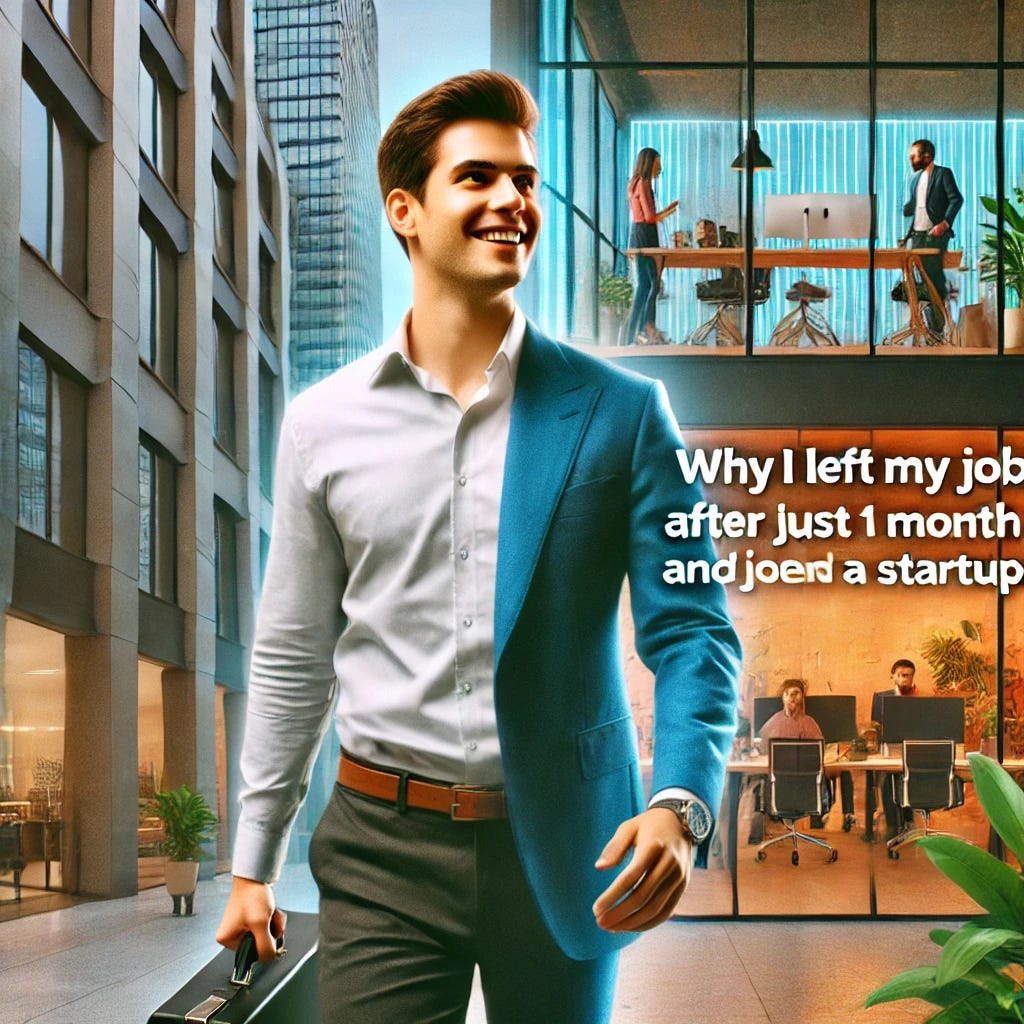 Why i Left my job after just 1 month and joined a Startup? | by ...