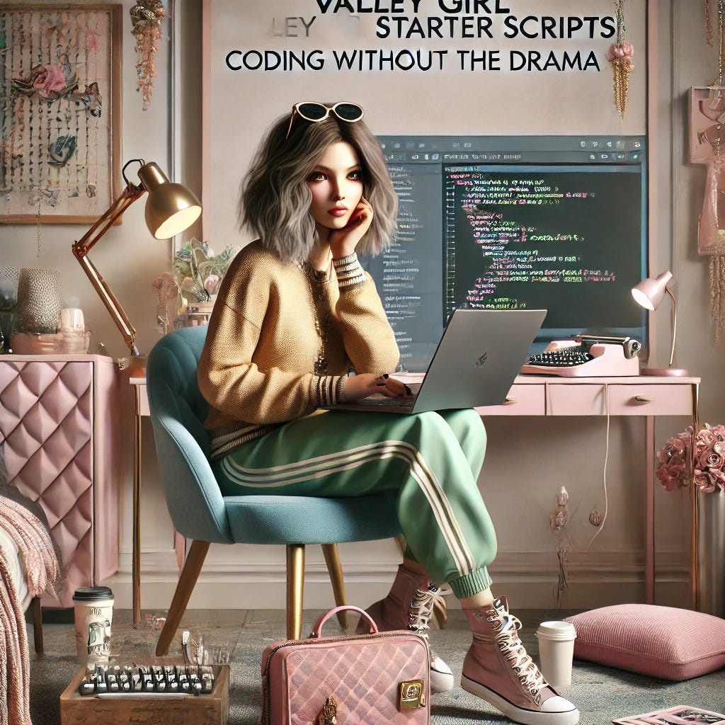 💅 Valley Girl Starter Scripts: Coding Without the Drama 💅 | by Aardvark Infinity | Valley Girl ...
