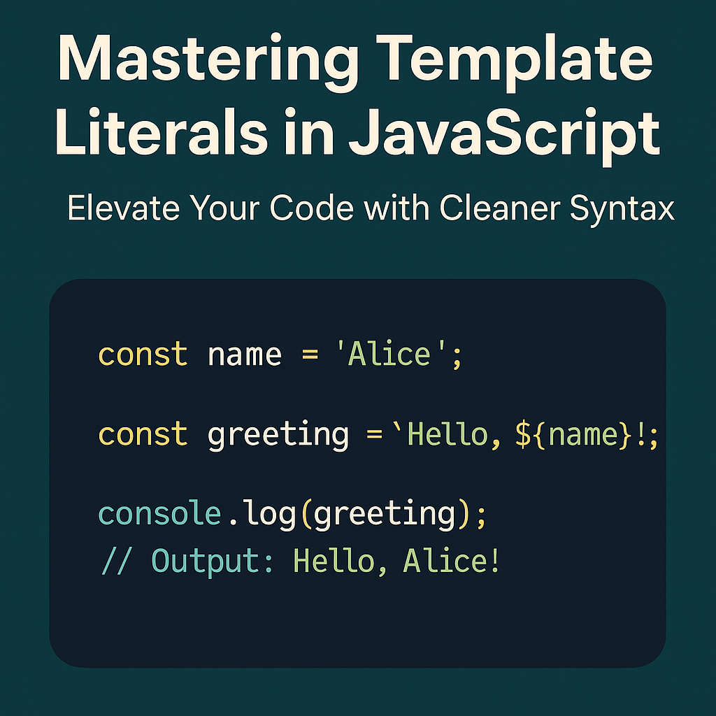 Mastering Template Literals in JavaScript: Elevate Your Code with Cleaner Syntax | by Tejasvi ...