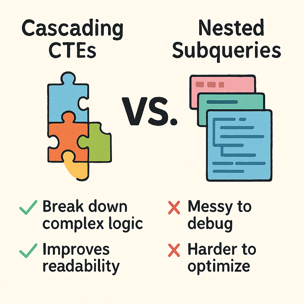 Cascading CTEs in SQL. Building Complex Logic Step by Step | by Adith ...