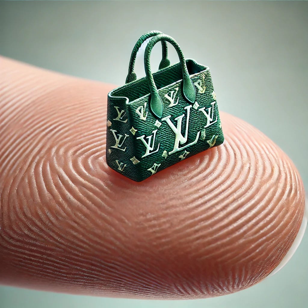 Louis Vuitton Made Microscopic Bags as Small as a Grain of Salt sold ...