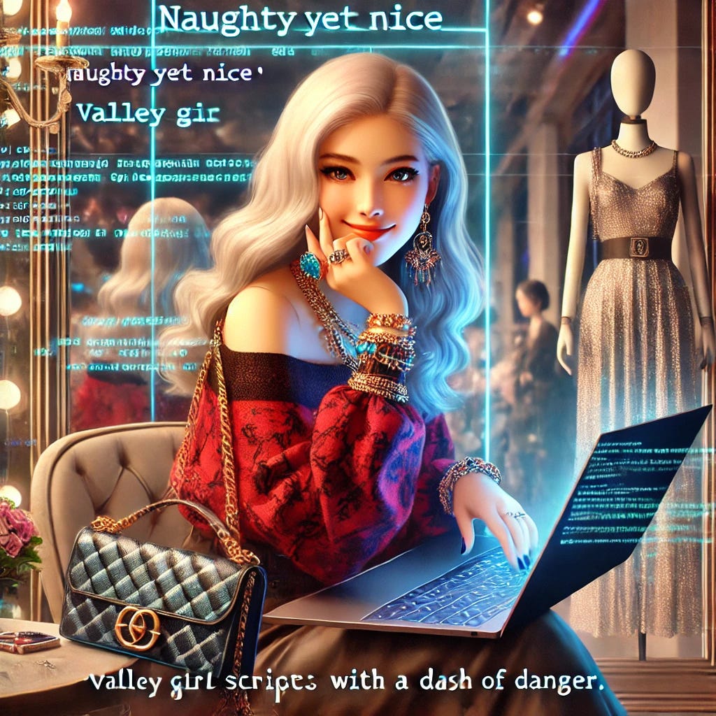 💖 Naughty Yet Nice: Valley Girl Scripts with a Dash of Danger 💖 | by Aardvark Infinity | Valley ...