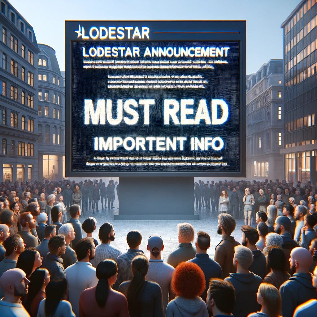 Lodestar Announcement — Must Read Important Info | by CJ Coop ...