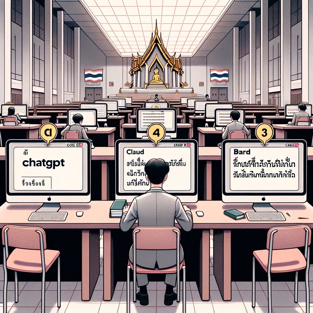 ChatGPT, Claude, Bard ใครรู้ภาษาไทยมากกว่า | by Wirote Aroonmanakun | Medium