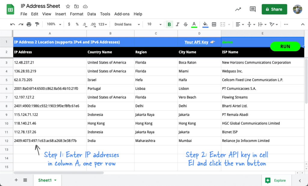 How to Perform IP Address Lookup with Google Sheets? | by Itm Lab | Medium