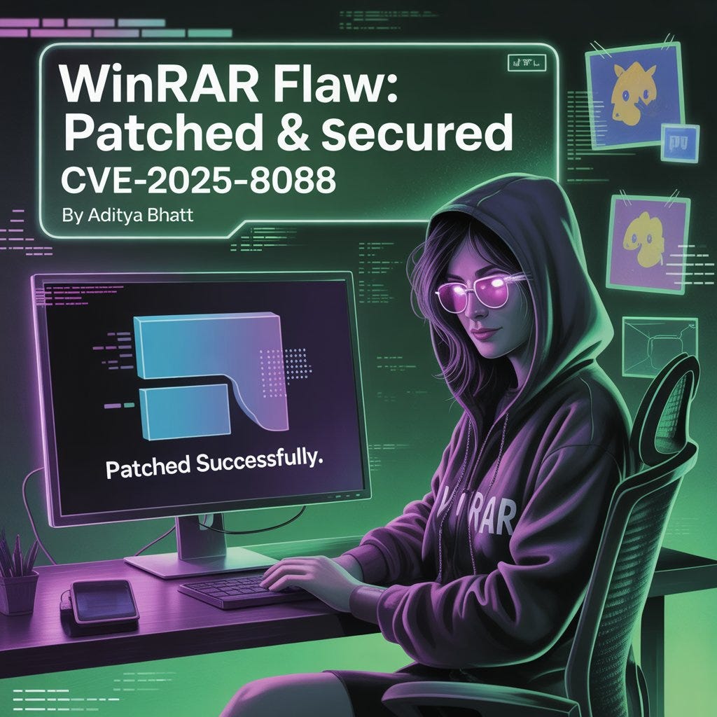 CVE-2025–8088: WinRAR’s Zero-Day Path Traversal — From Zero to Pwn 🗿 | by Aditya Bhatt | Aug ...