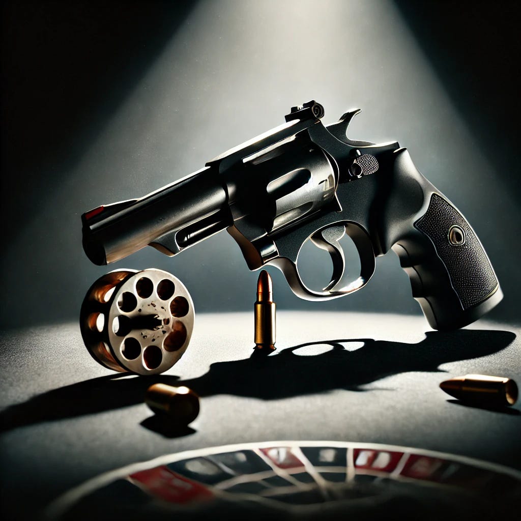 SPIN OR SHOOT? Russian Roulette. On Brilliant.org I encountered a ...