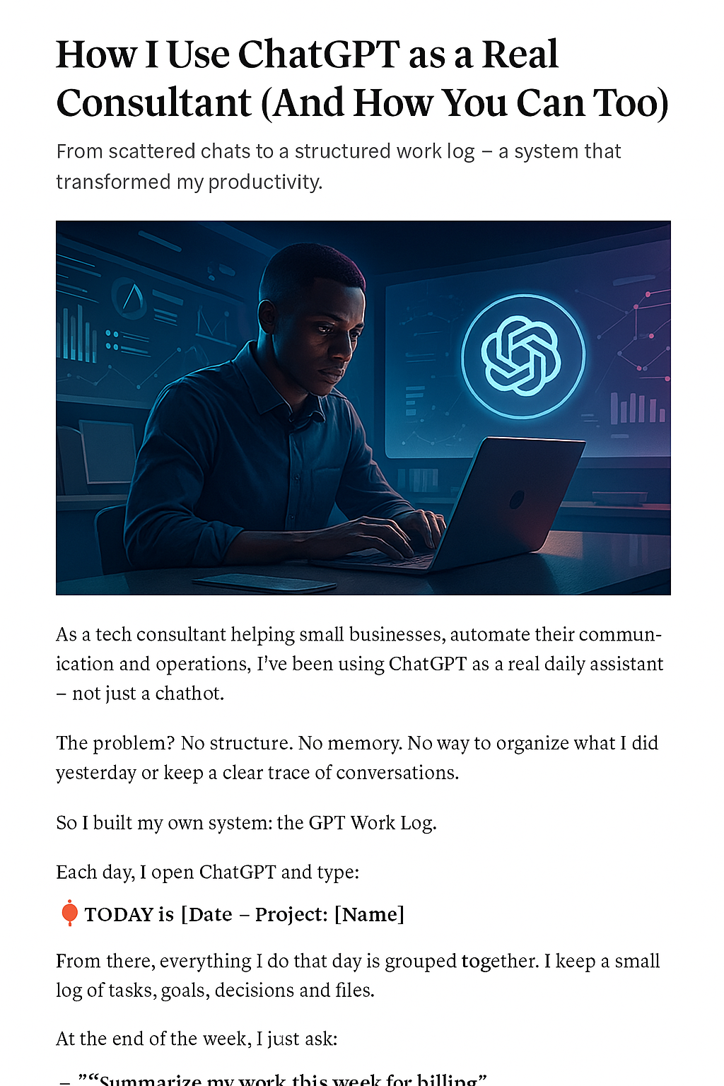 How I Use ChatGPT as a Real Consultant (And How You Can Too) | by ...