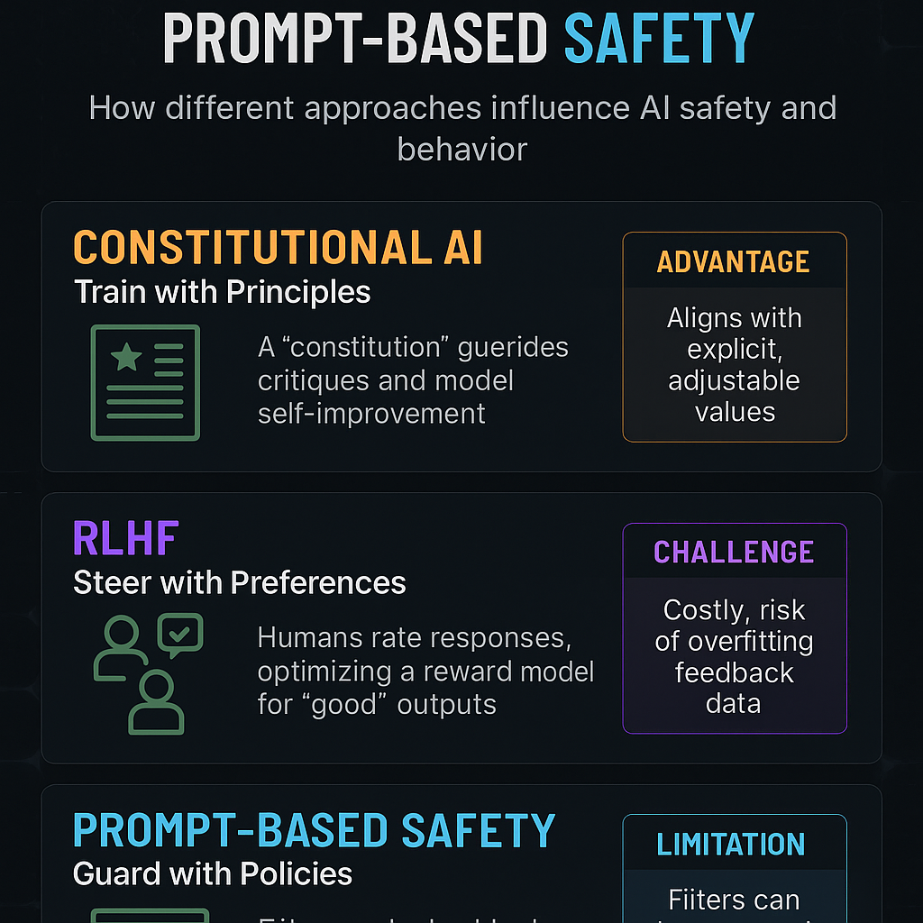 Constitutional AI vs RLHF vs Prompt-Based Safety: AI Safety Approaches | by Abduldattijo ...