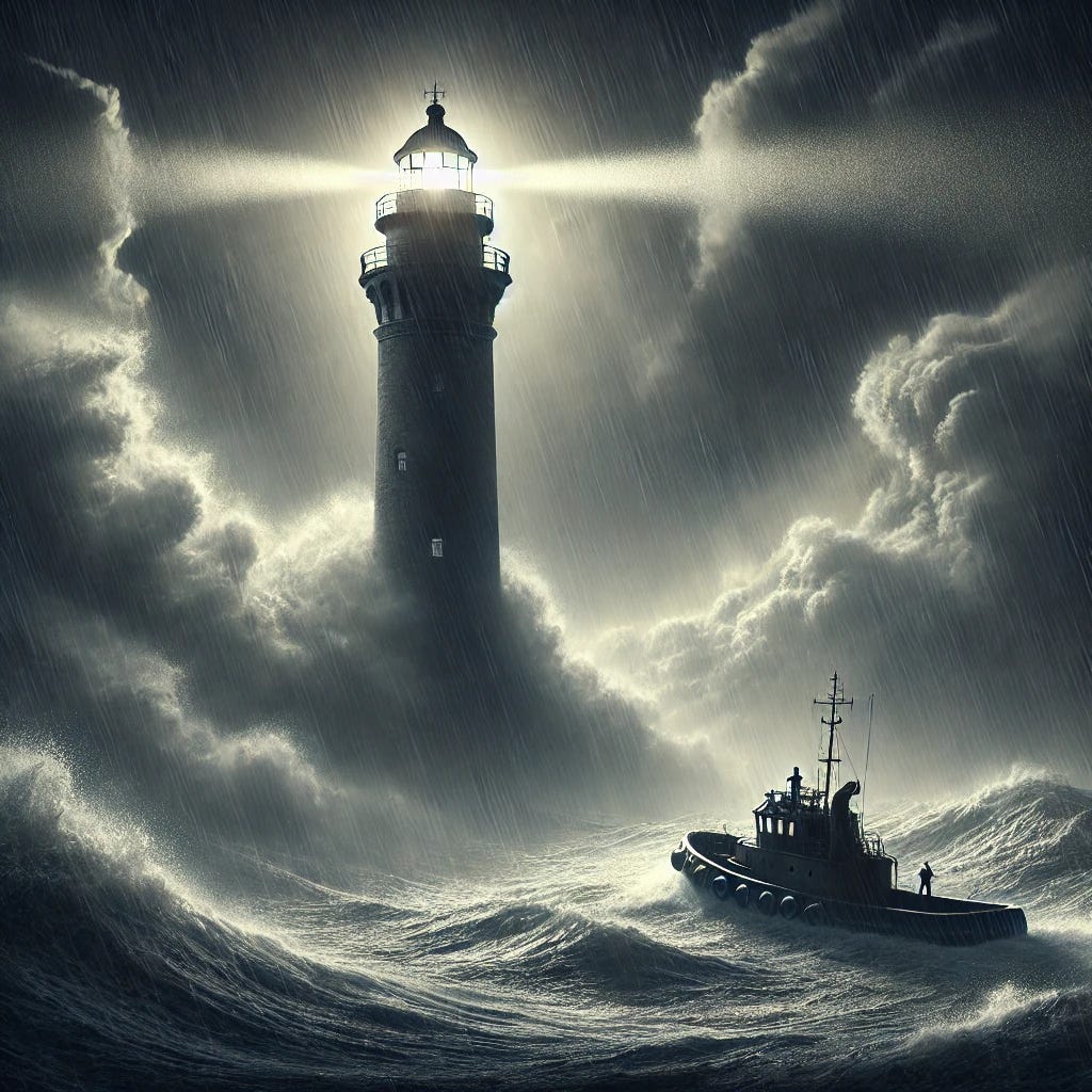 Beacon in the Storm. A story in a lighthouse surrounded by… | by ...