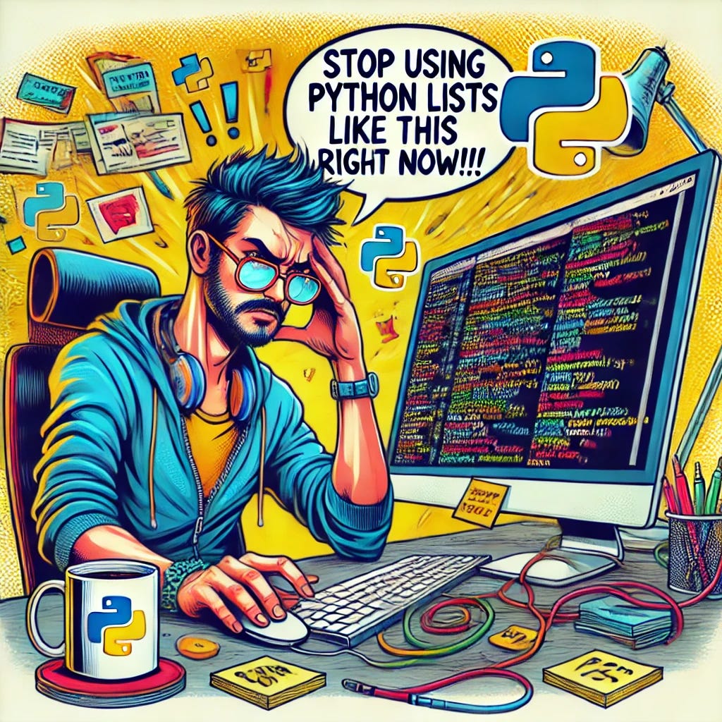 Stop Using Python Lists Like This Right Now!!! | by Kiran Maan | Python in Plain English