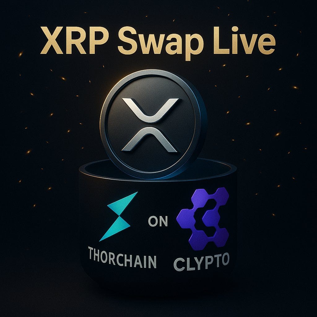 🔁 Native $XRP Swaps Are Now Live on Clypto — Powered by THORChain | by Clypto | Jun, 2025 | Medium