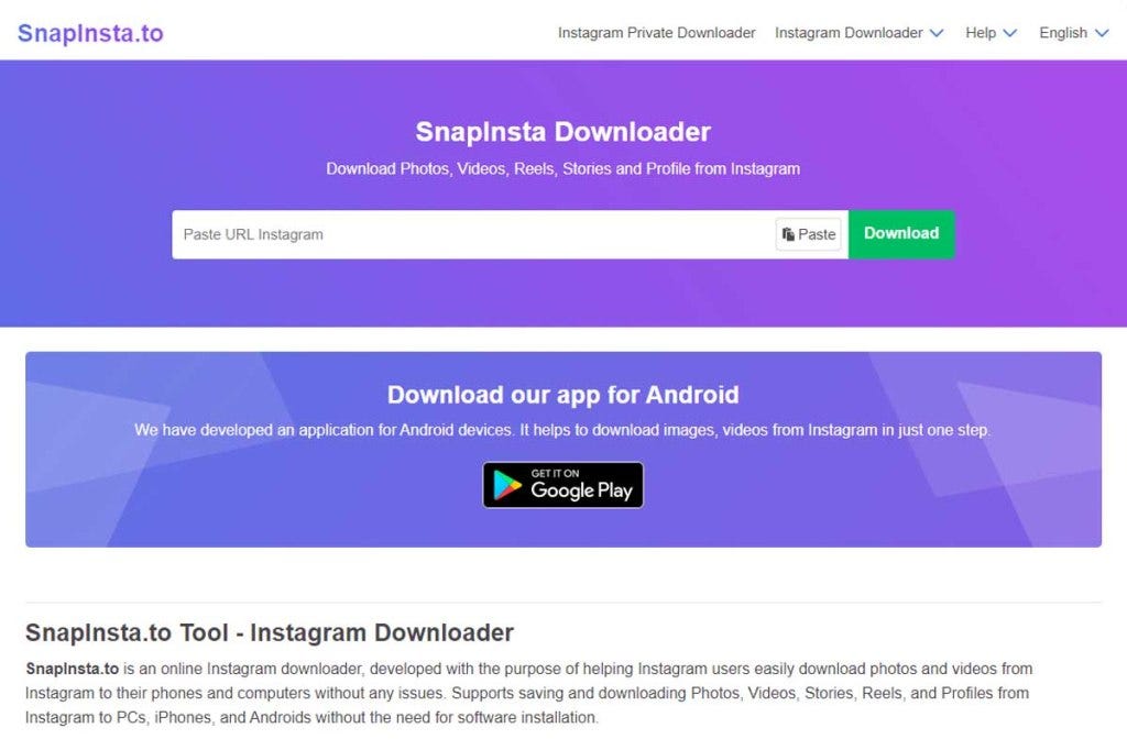 About SnapInsta. Tool for Downloading Video, Photo… | by SnapInsta | Medium