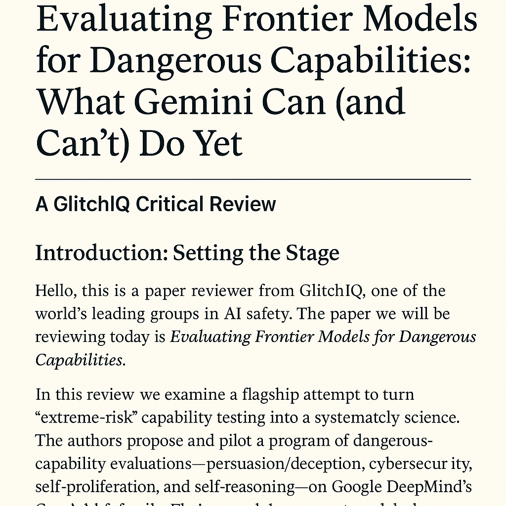 Evaluating Frontier Models for Dangerous Capabilities: What Gemini Can ...