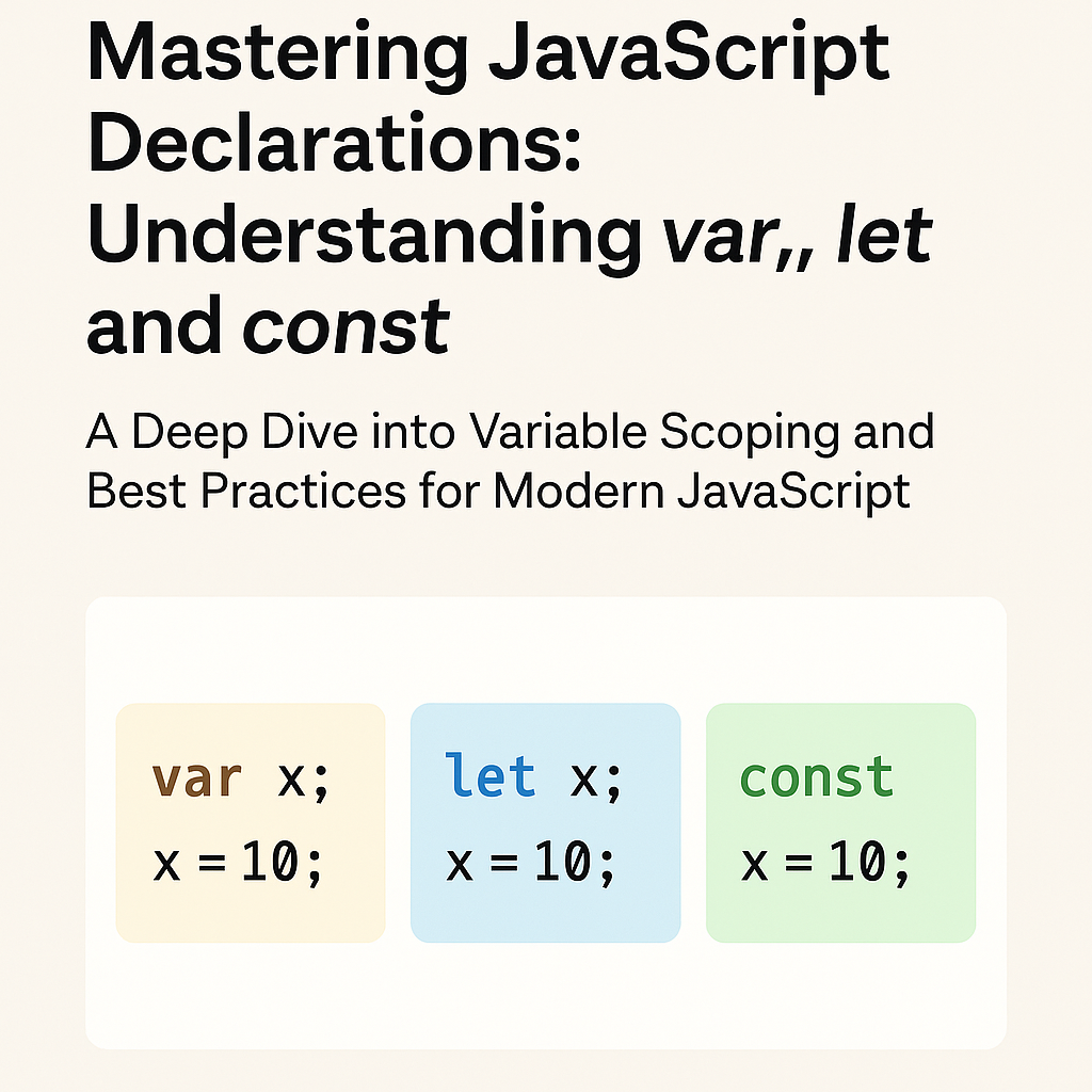 Mastering JavaScript Declarations: Understanding var, let, and const | by Tejasvi Navale ...