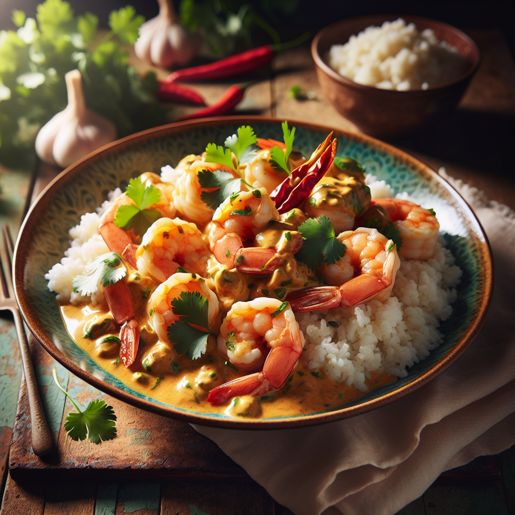 Exotic Coconut Curry Shrimp with Fragrant Cauliflower Rice | by Sugar ...