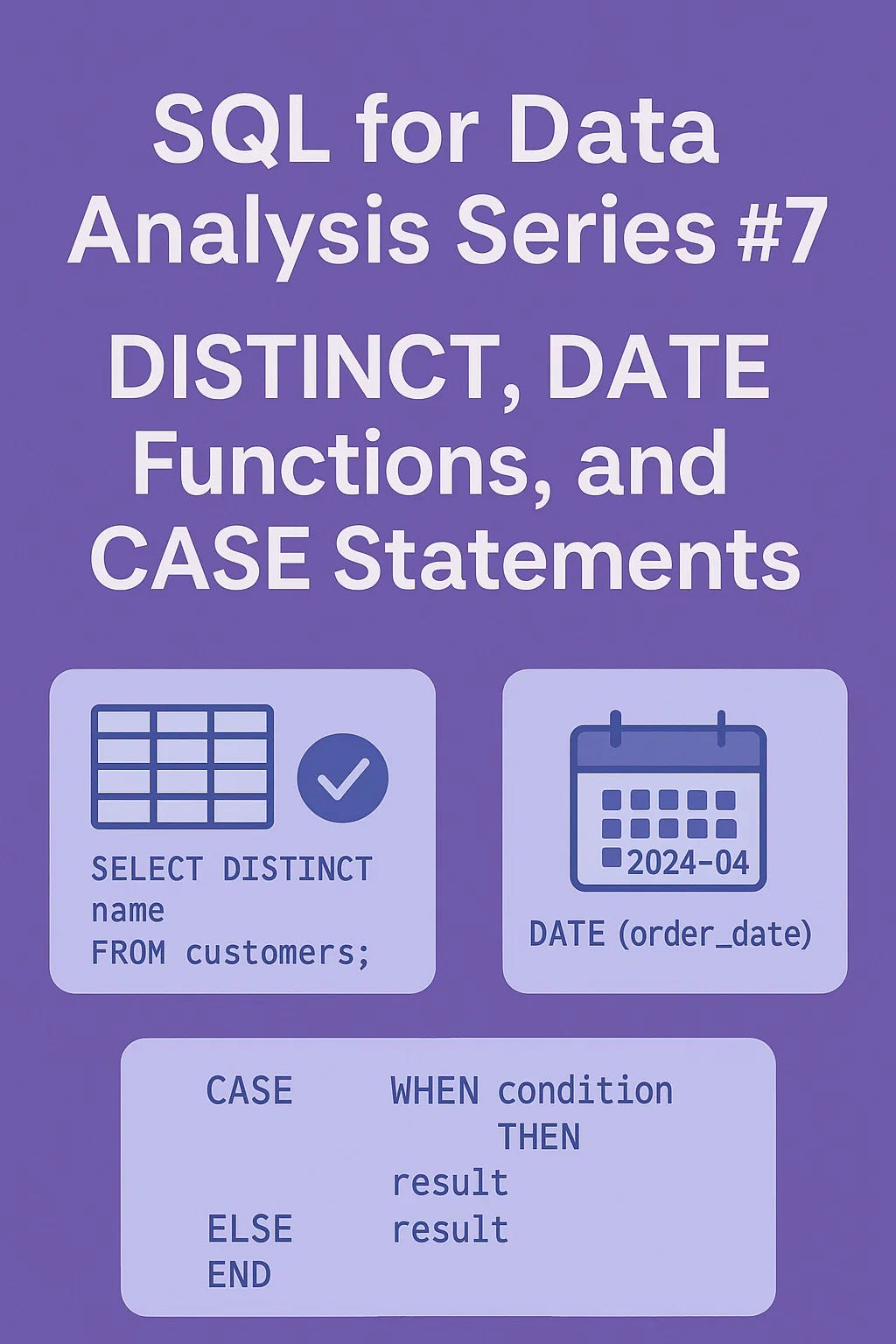 SQL for Data Analysis Series #7: DISTINCT, DATE Functions, and CASE Statements | by Byte ...