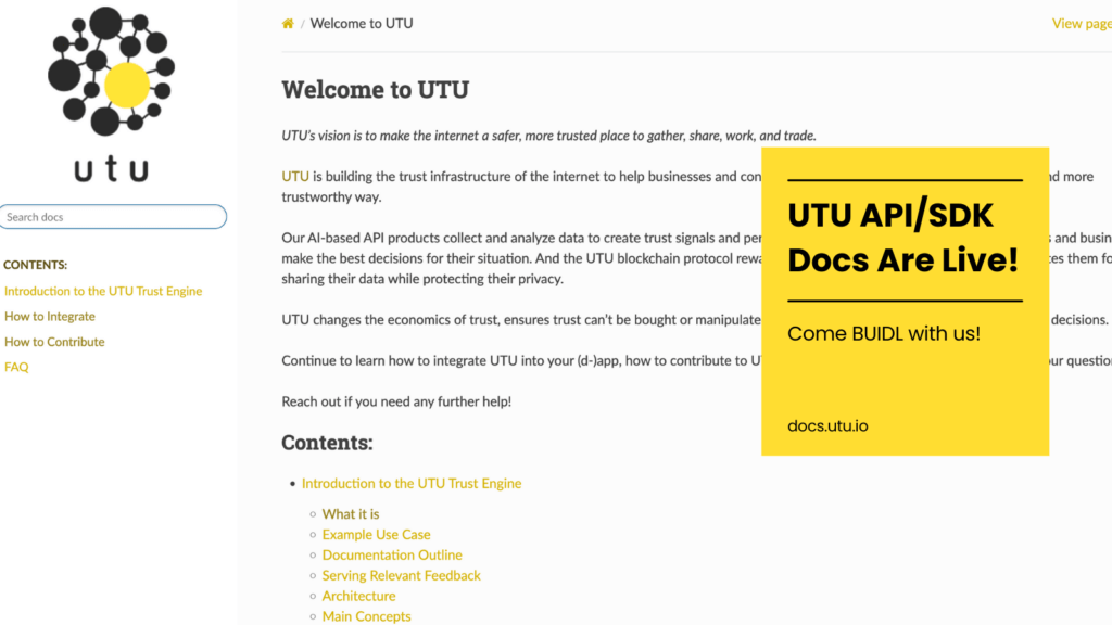 Introducing the UTU Trust API/SDK Docs: Building Trust in Web3 | by UTU | utu-trust | Medium