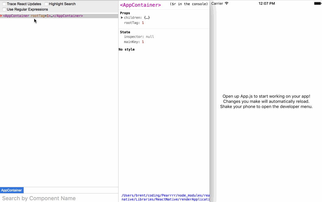 Using react-devtools with React Native | by Brent Vatne | Exposition