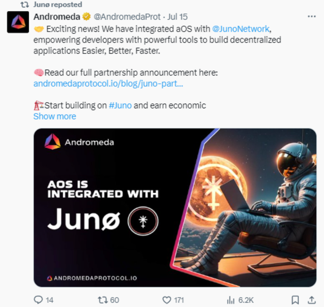 Web3 Milestone: Juno and Andromeda Join Forces! | by DeMan | Jul, 2024 | Medium