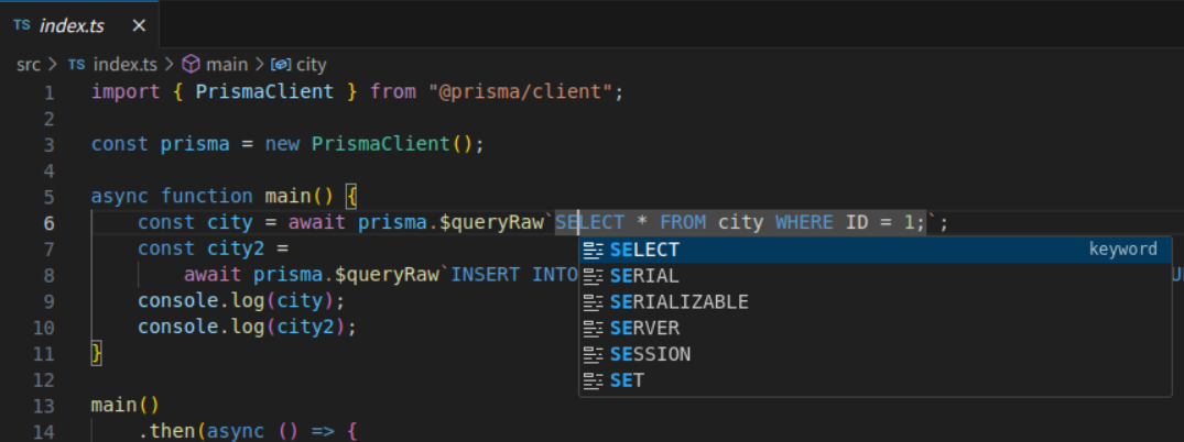 I created a VSCode extension to make developing raw SQL queries ...