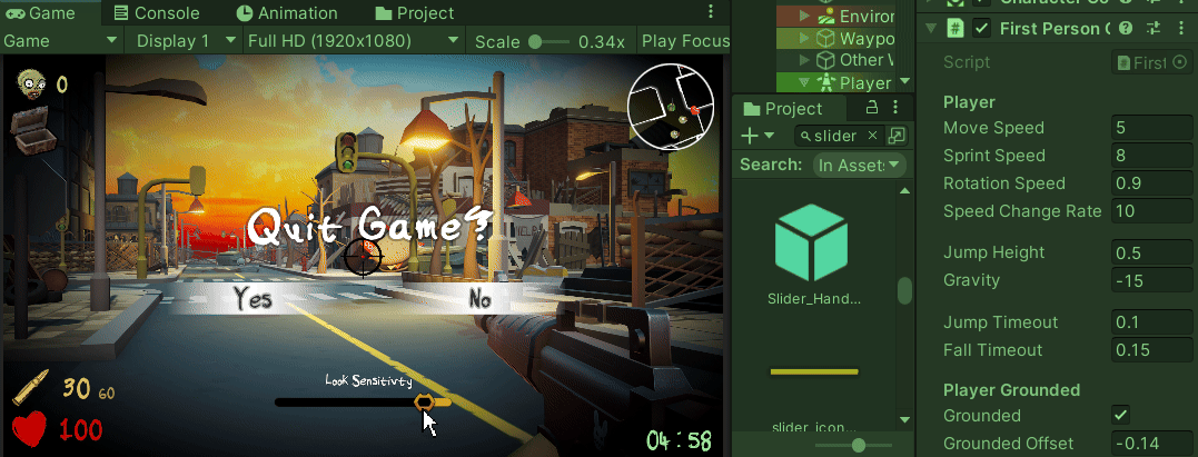 Adding a Look Sensitivity Slider. I realized that my mouse sensitivity… | by Eric Veciana | Medium