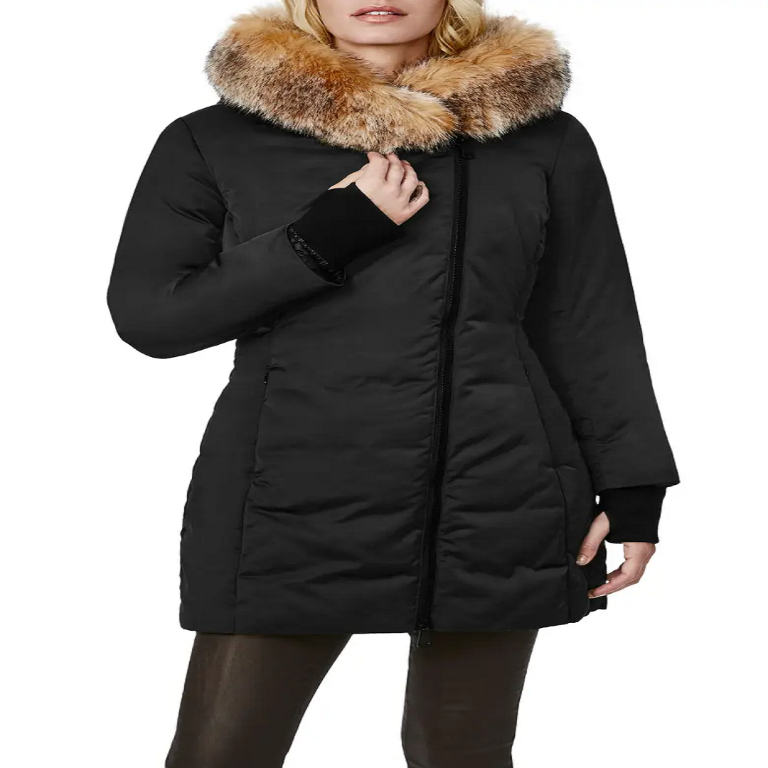Title: Embrace Winter Elegance with the Puffer Jacket with Faux Fur ...