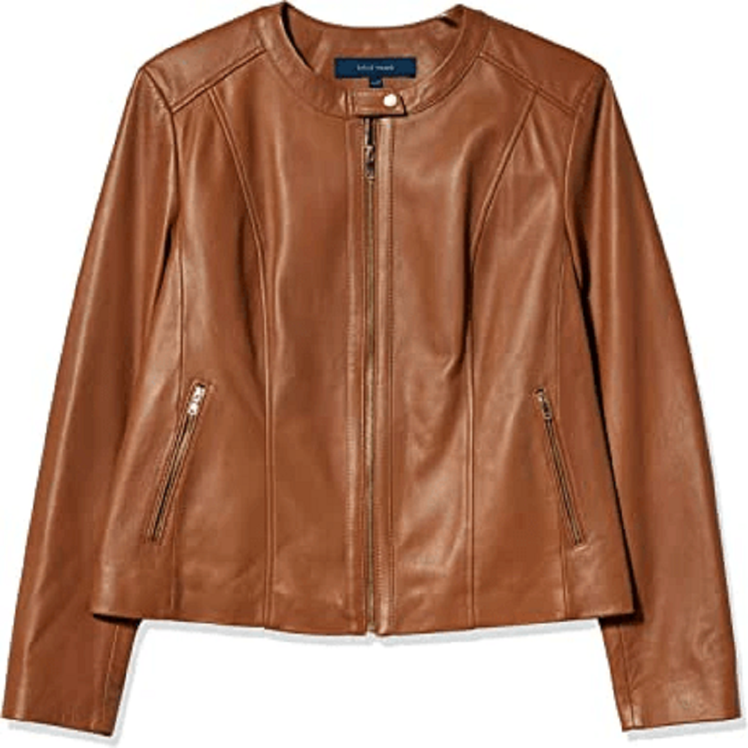 Title: Embrace Timeless Elegance with the Women’s Leather Collarless ...