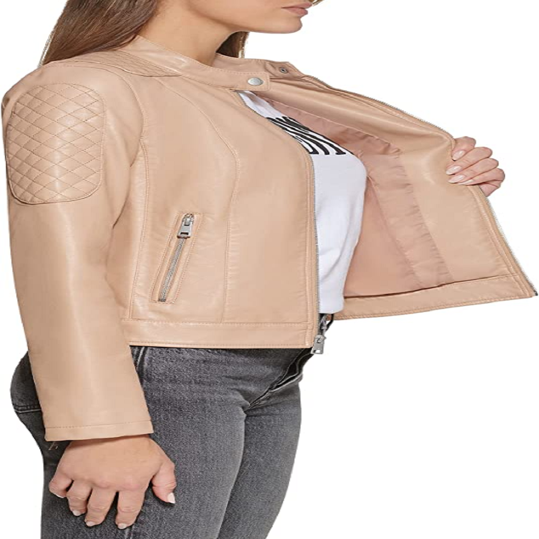 Title: The Timeless Elegance of Women’s Real Leather Classic Biker ...