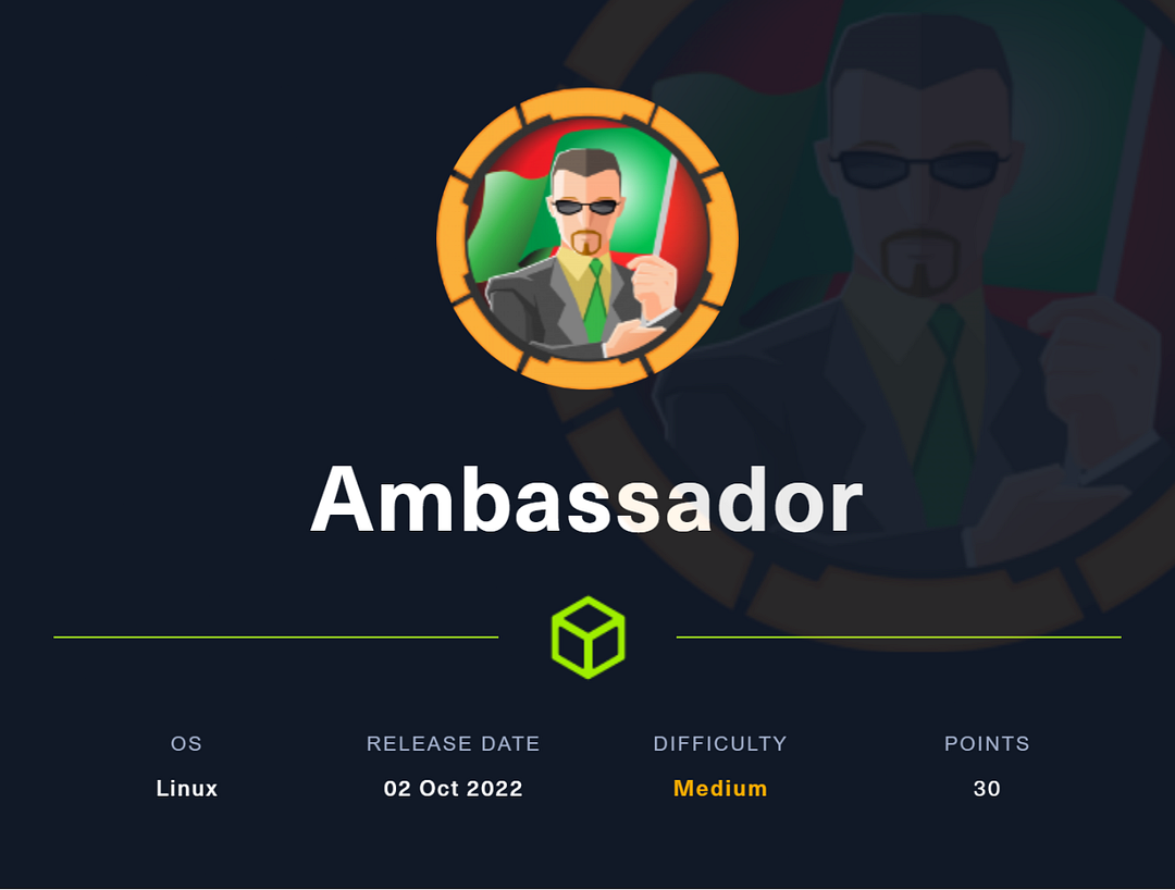 HACKTHEBOX (HTB) WRITEUP: AMBASSADOR [MEDIUM] | by Chamindu Pushpika | Medium