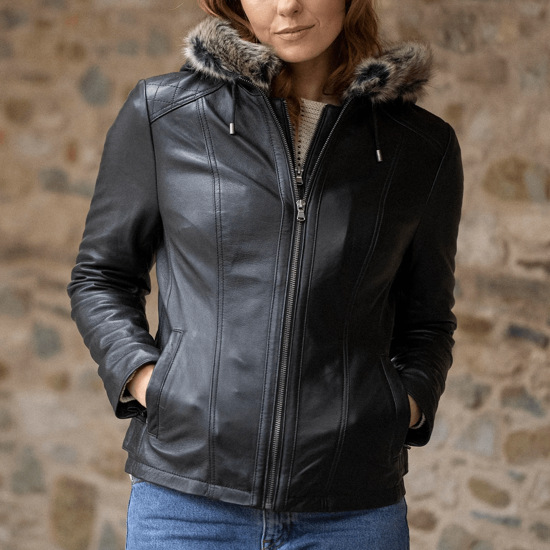 Embrace Timeless Elegance with the Applethwaite Hooded Leather Jacket ...