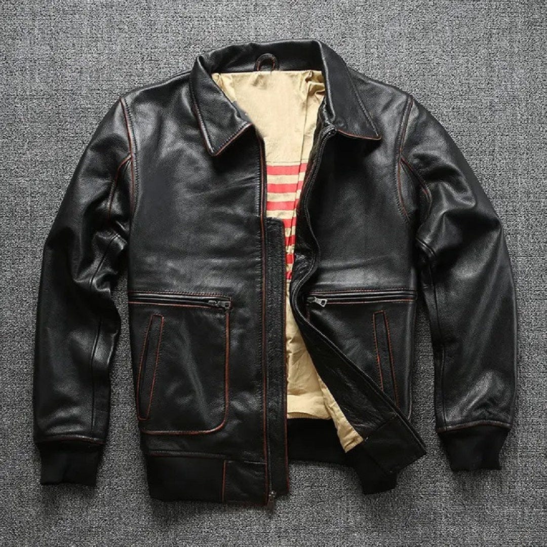 The Vintage Edged Flight A2 Men’s Bomber Leather Jacket: A Timeless ...