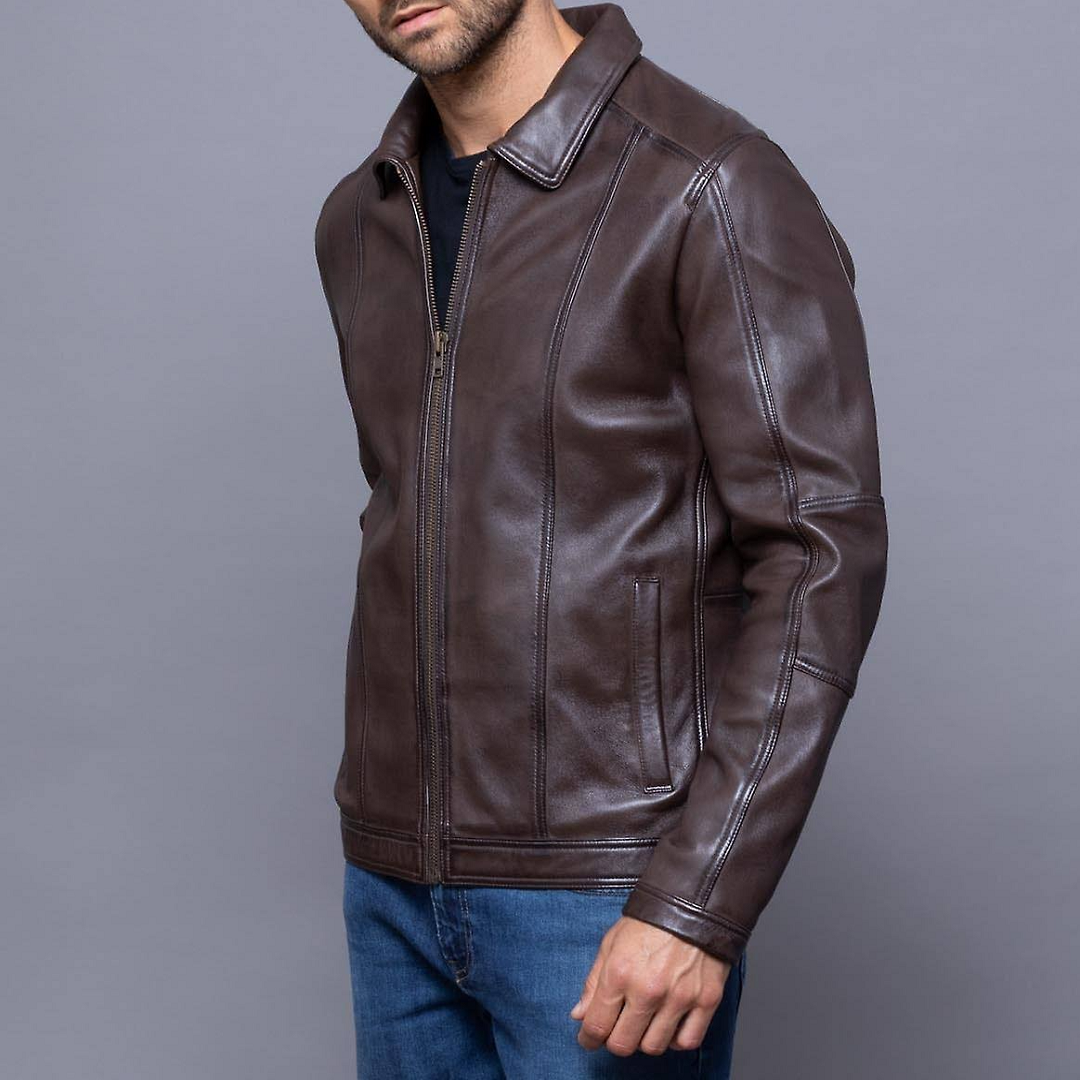 **Rothay Collared Leather Jacket: A Timeless Statement Piece** | by ...