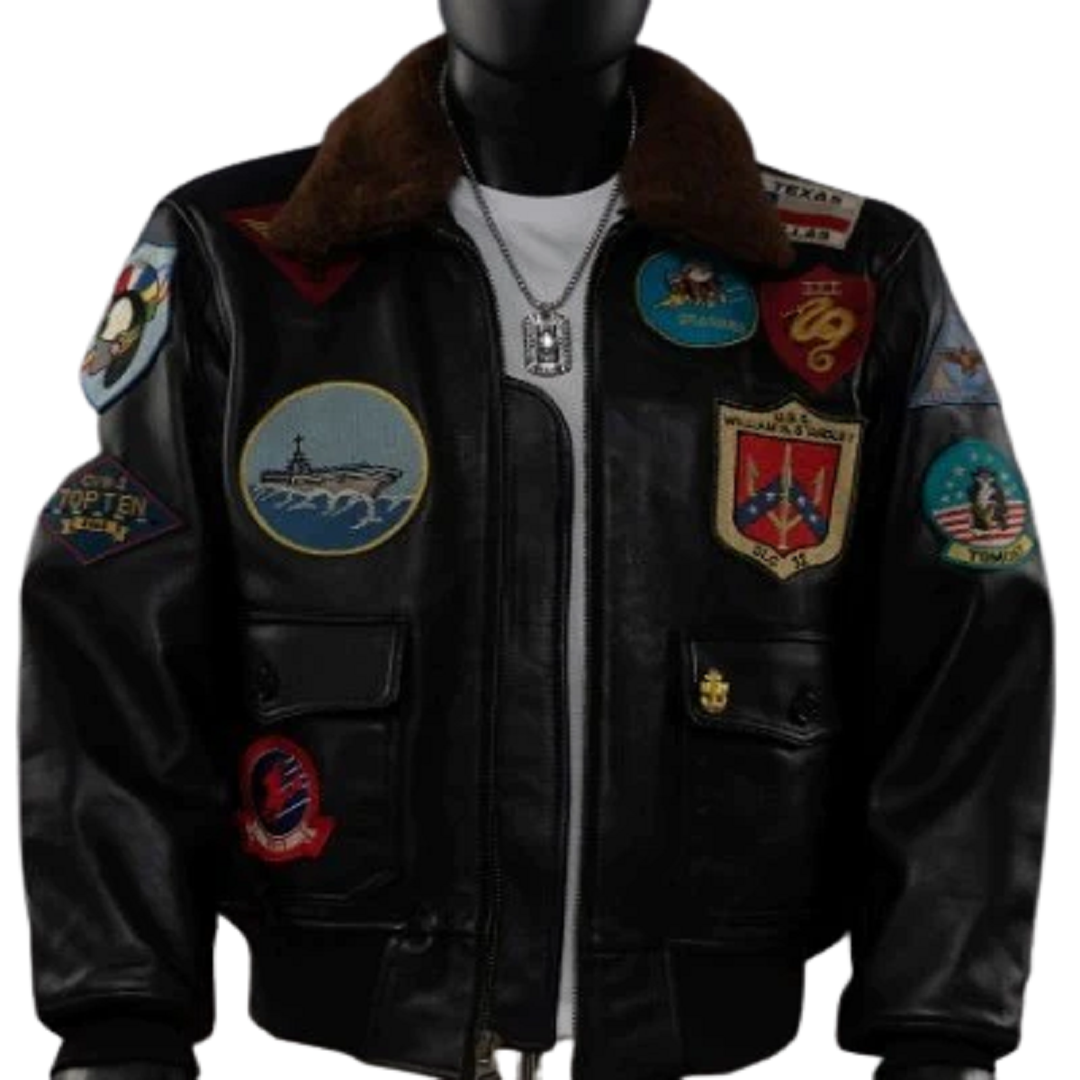 Soar in Style with the Men’s Classic Top Gun Inspired Navy G-1 Leather ...
