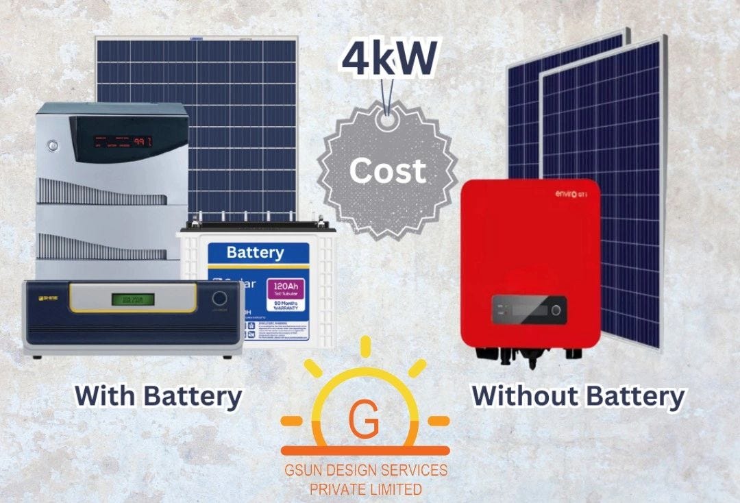 4kW Solar System Cost With and Without Batteries | by SHIVAM SAINI | Medium