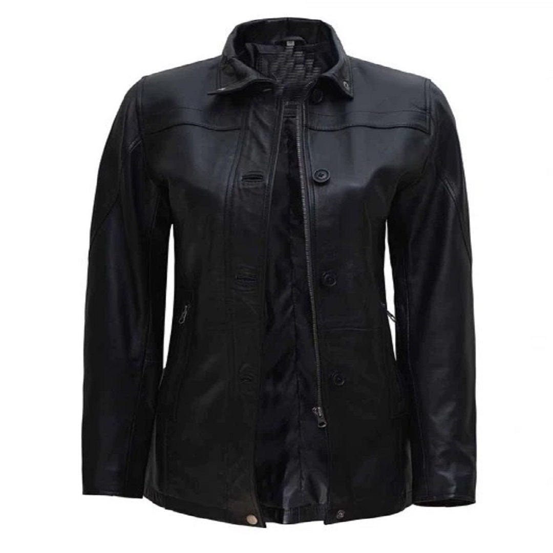 Title: The Timeless Elegance of the Women’s Black Zipper Button-Down ...