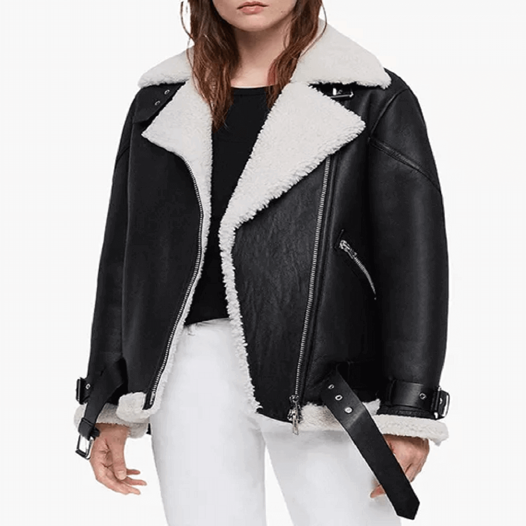 Introducing the Patty Black Shearling Leather Jacket: A Fusion of Style ...