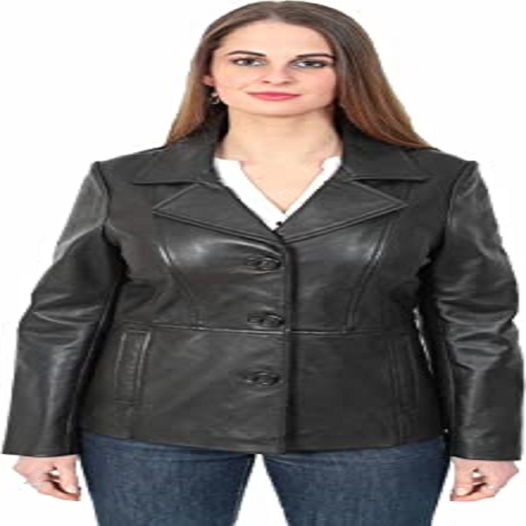 Title: Timeless Elegance: The Ladies Classic Hip Length Black Leather ...