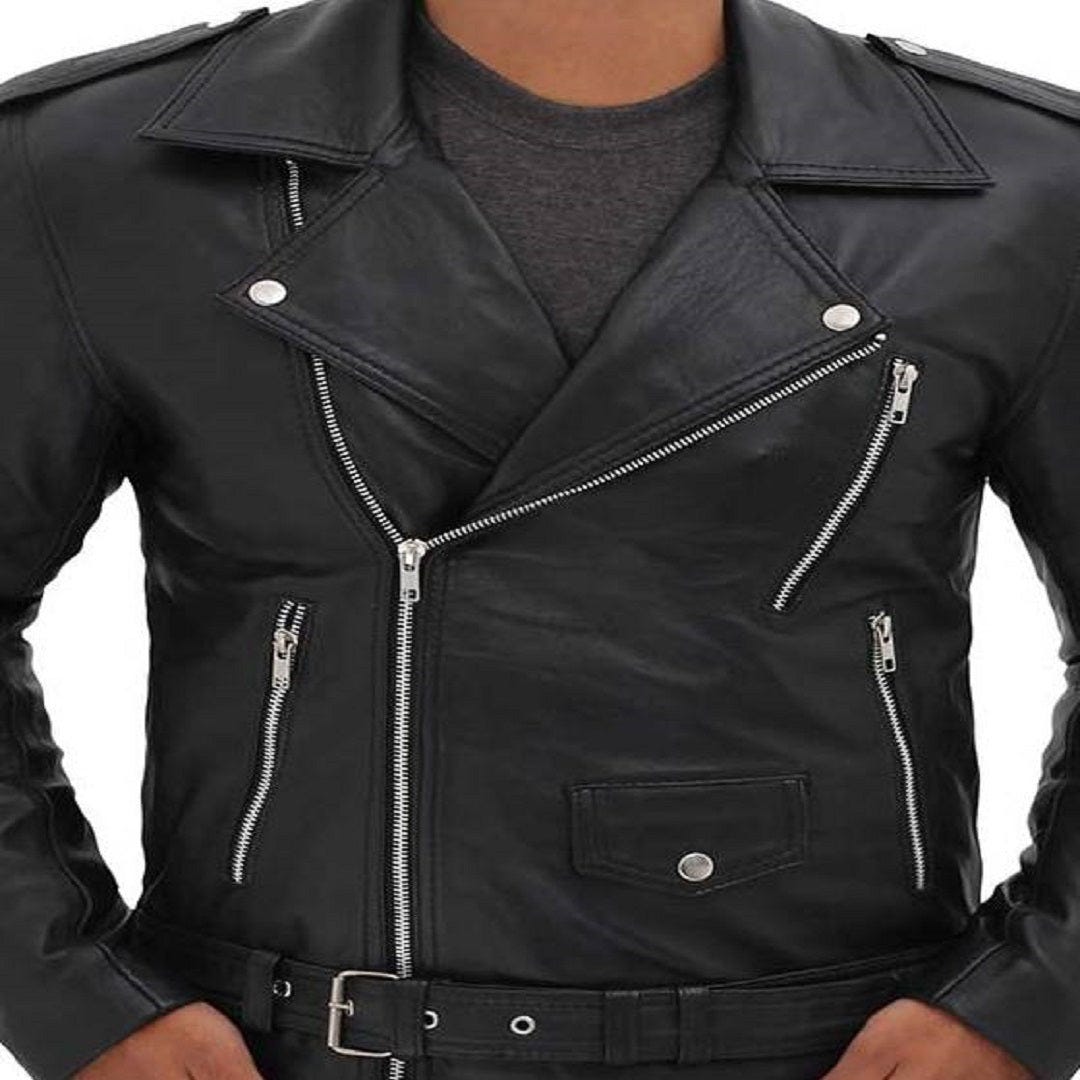 Brando Motorcycle Men’s Black Asymmetrical Leather Jacket — A Timeless ...