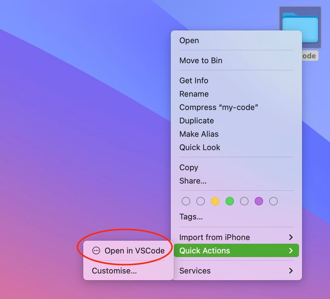 Add “Open in VSCode” option to the context menu (right-click menu) on ...