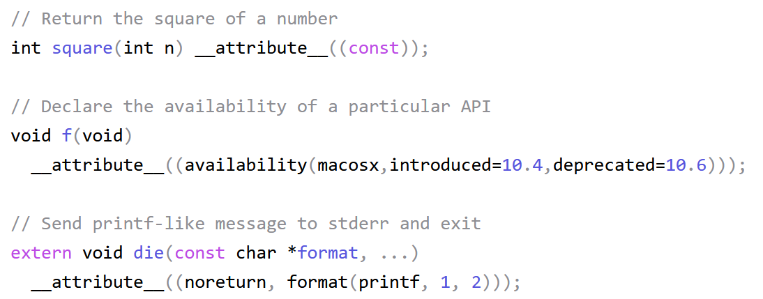 The “ __attribute__” Keyword. When using gcc we can use the keyword ...