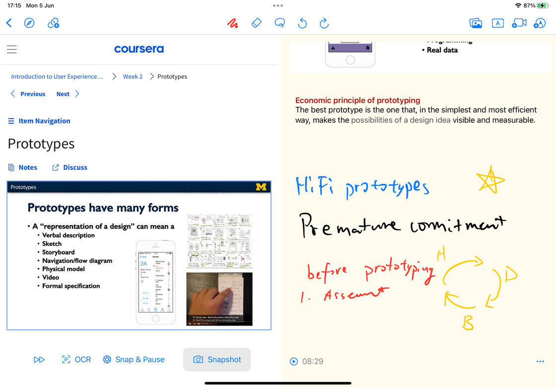 Taking notes during video courses has never been so easy and efficient ...