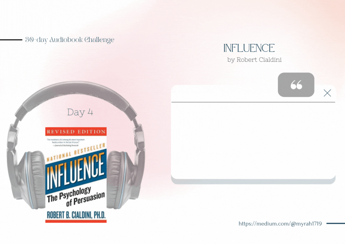 Day №4 Influence— Audiobook 30-day challenge | by Myrah | Medium