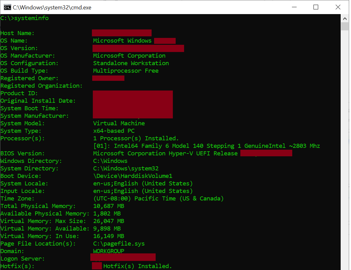 The Windows Process Journey — “systeminfo.exe” (Displays system ...