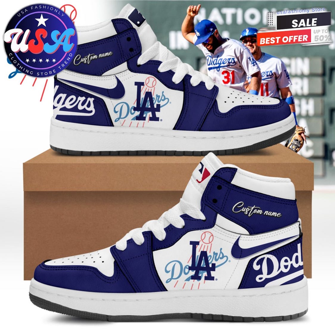 Custom MLB Los Angeles Dodgers Air Jordan 1 | by Usafashionly Shop ...