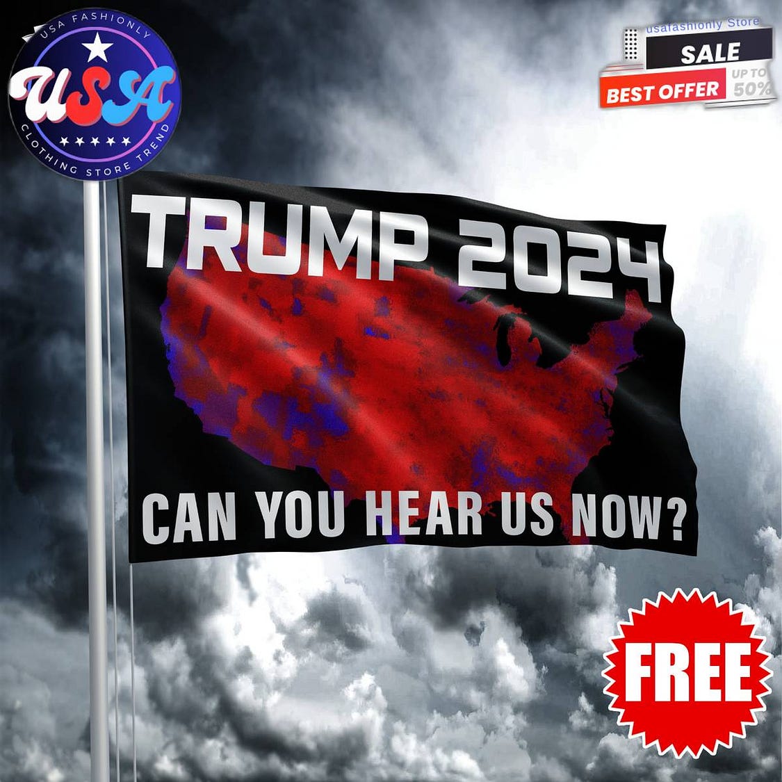 I Love My Freedom Never Surrender Donald Trump Can You Hear Us Now Flag ...
