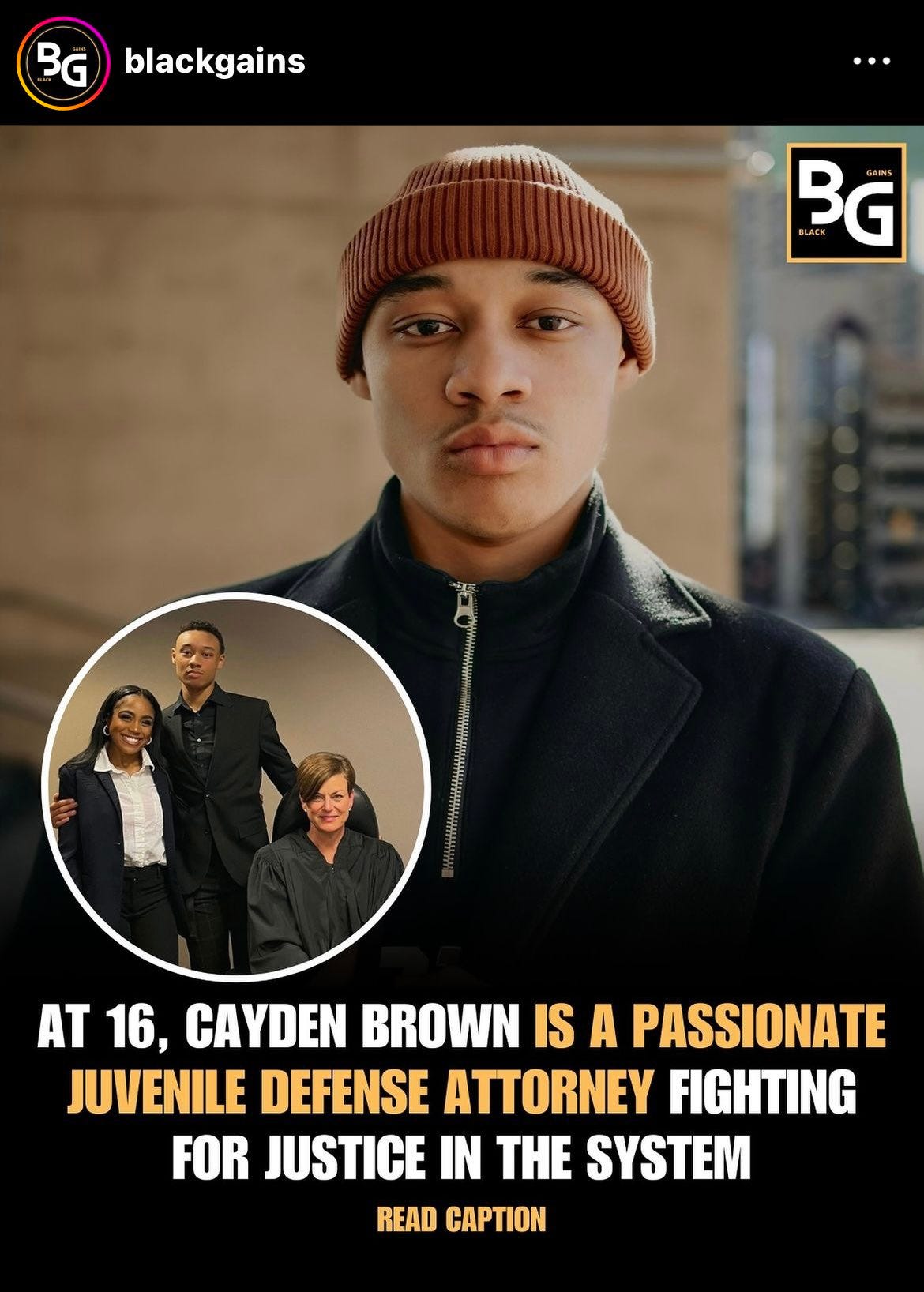 BlackGains Highlights Cayden Brown’s Impact on Instagram | by Brown Justice | Jan, 2024 | Medium