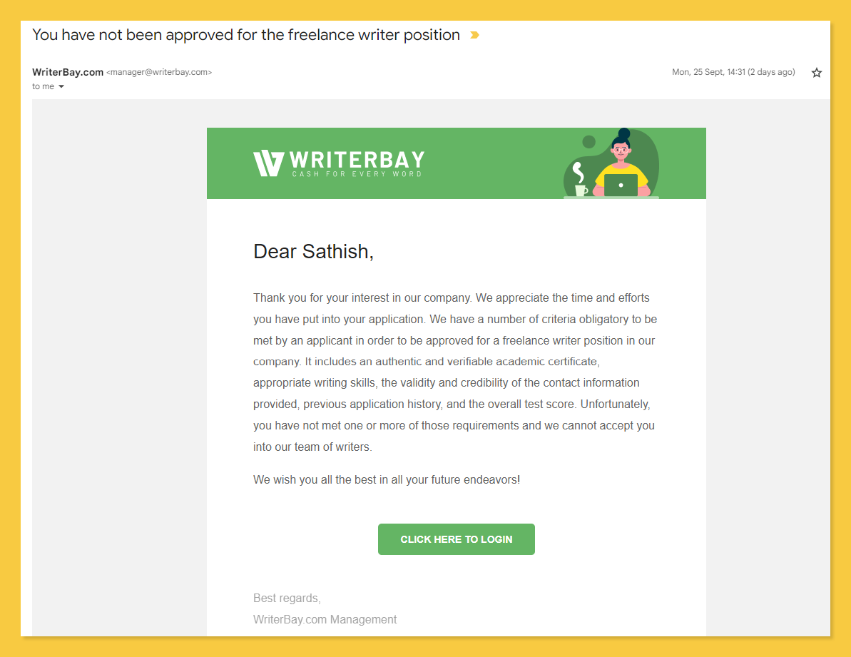 📢 My Writerbay Application Got Rejected. But I’m Happy for That. Here’s ...