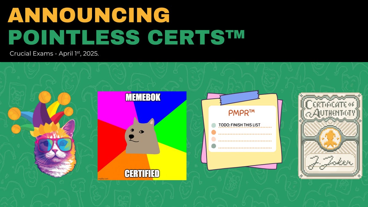 Announcing our all new Pointless Certs | by Lin Meyer | Crucial Exams ...